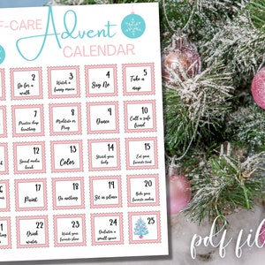 Self Care Advent Calendar | Advent Calendar Printable | Self Care ...