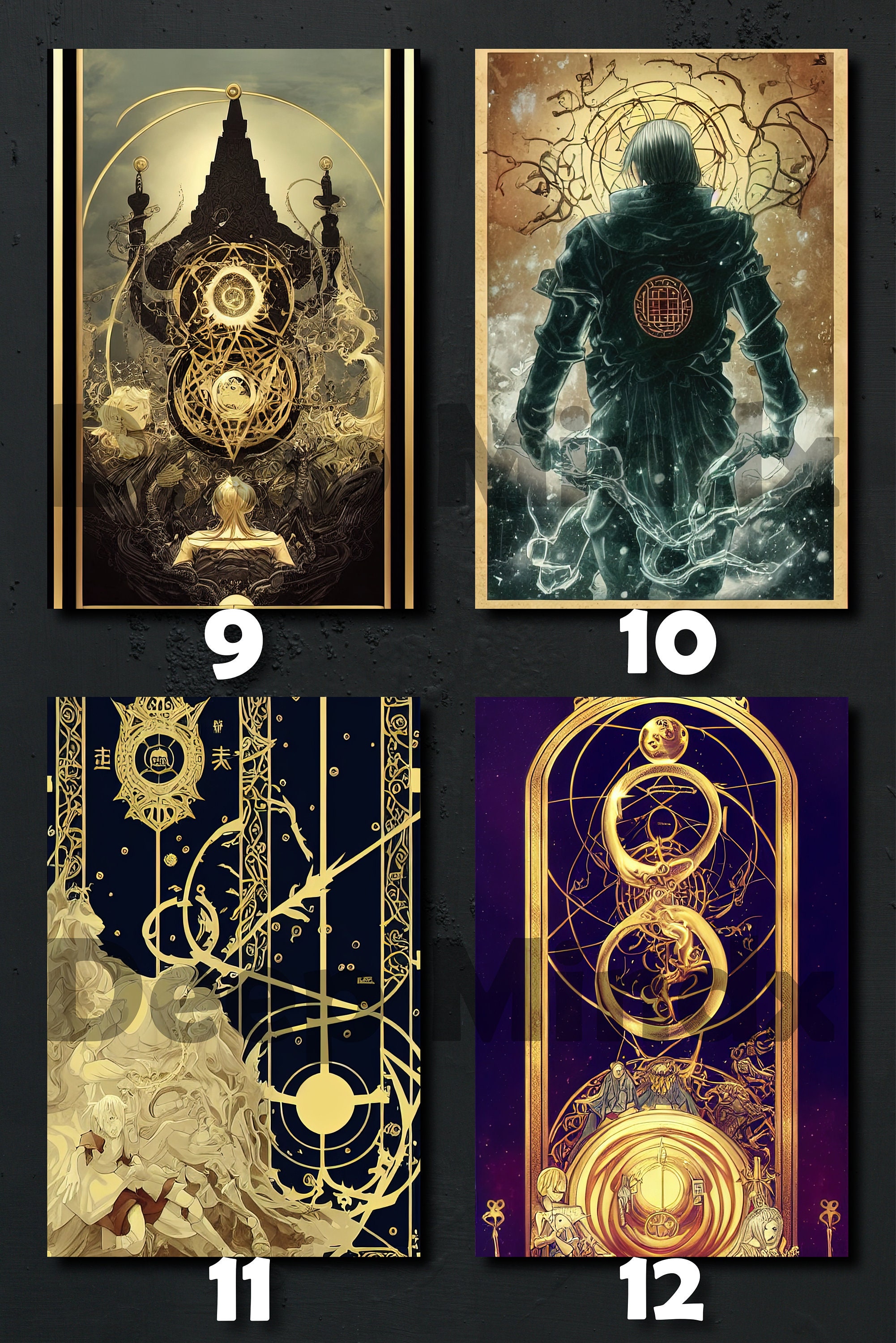 Full Metal Alchemist Tarot Cards Wall Art Prints, 20 FMA Designs ...