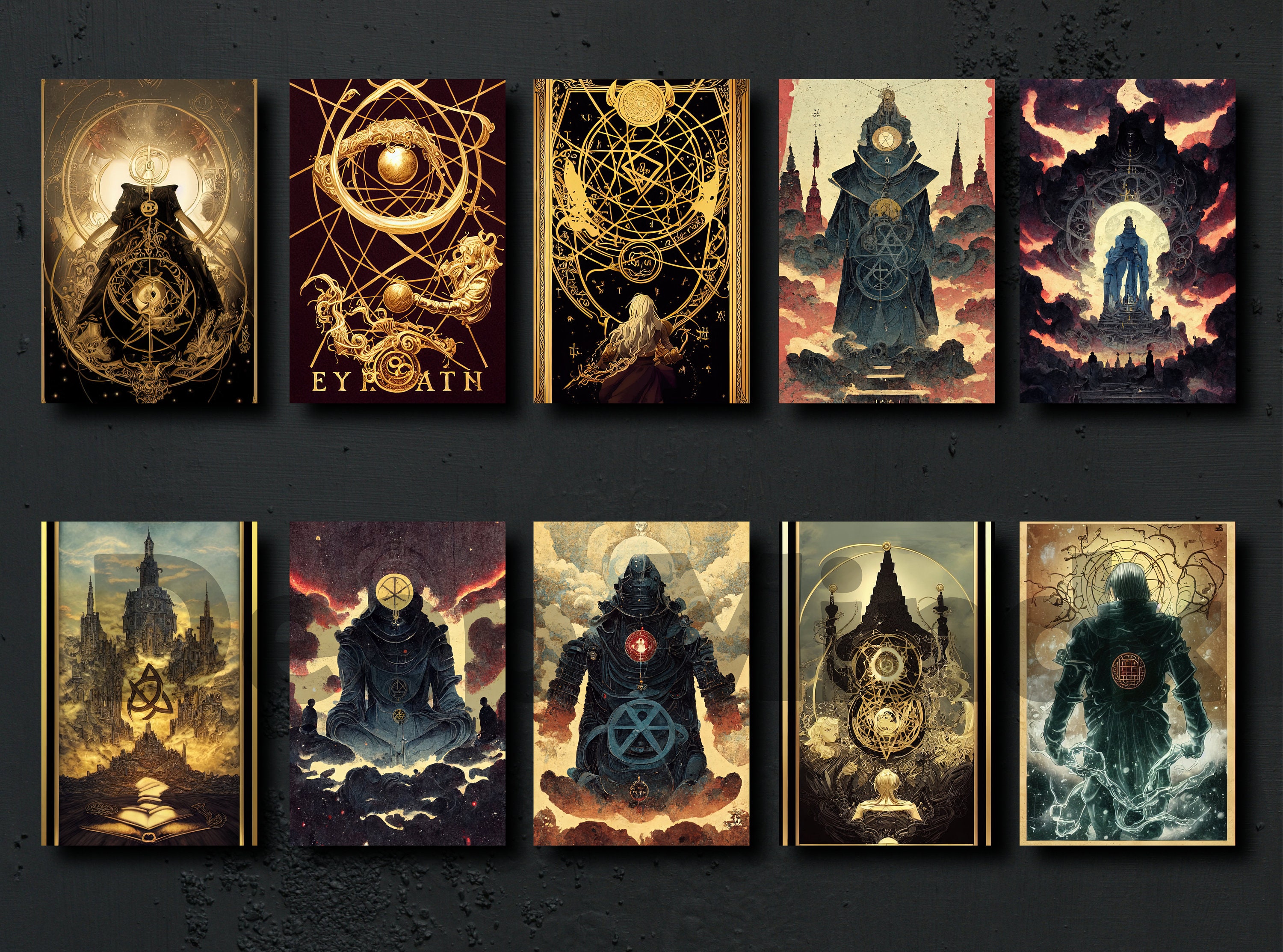 Set of 20 Full Metal Alchemist Tarot Cards Digital Downloads, Wall Art ...