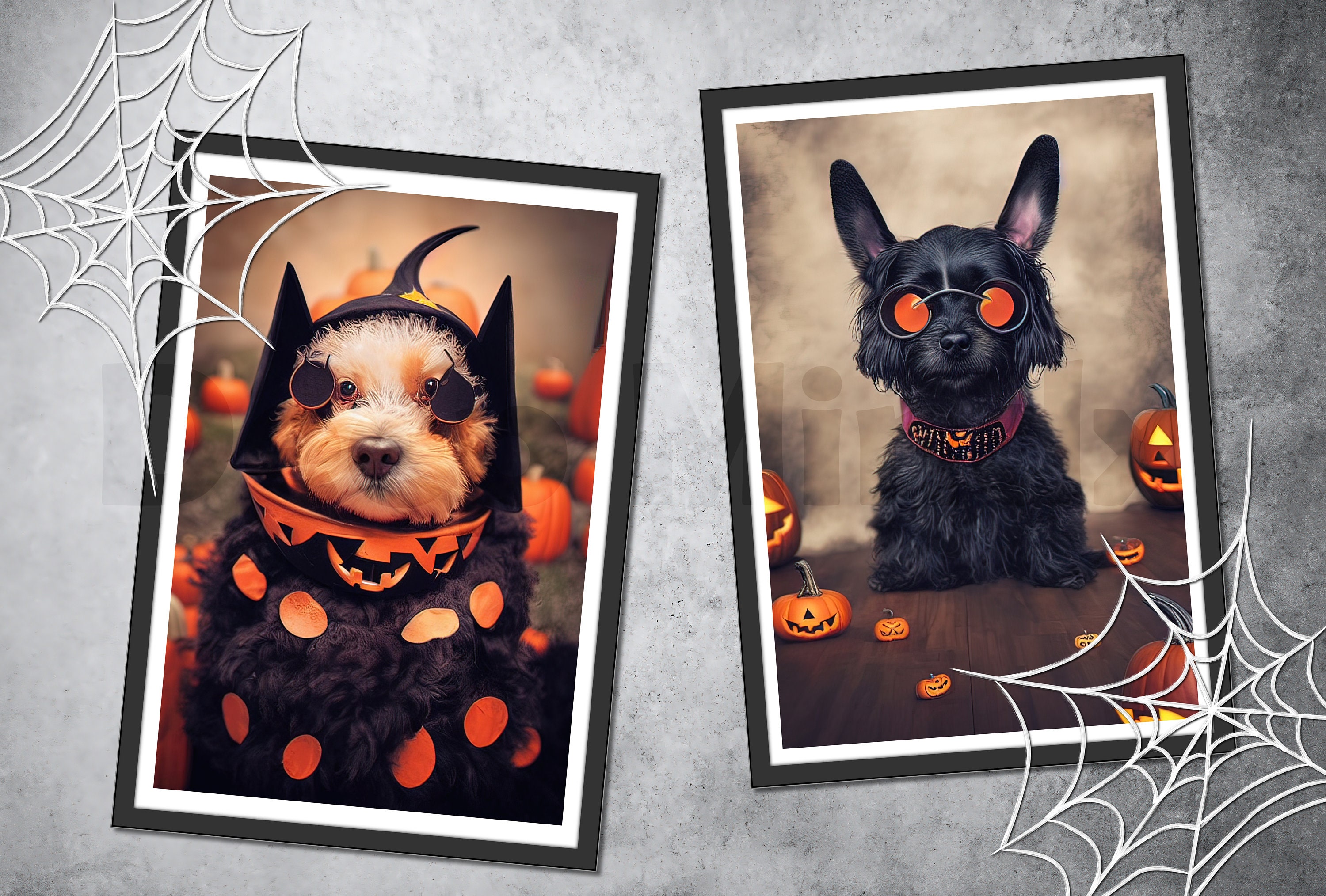 12 Cute Puppies on Halloween Costume Set Download Spooky - Etsy