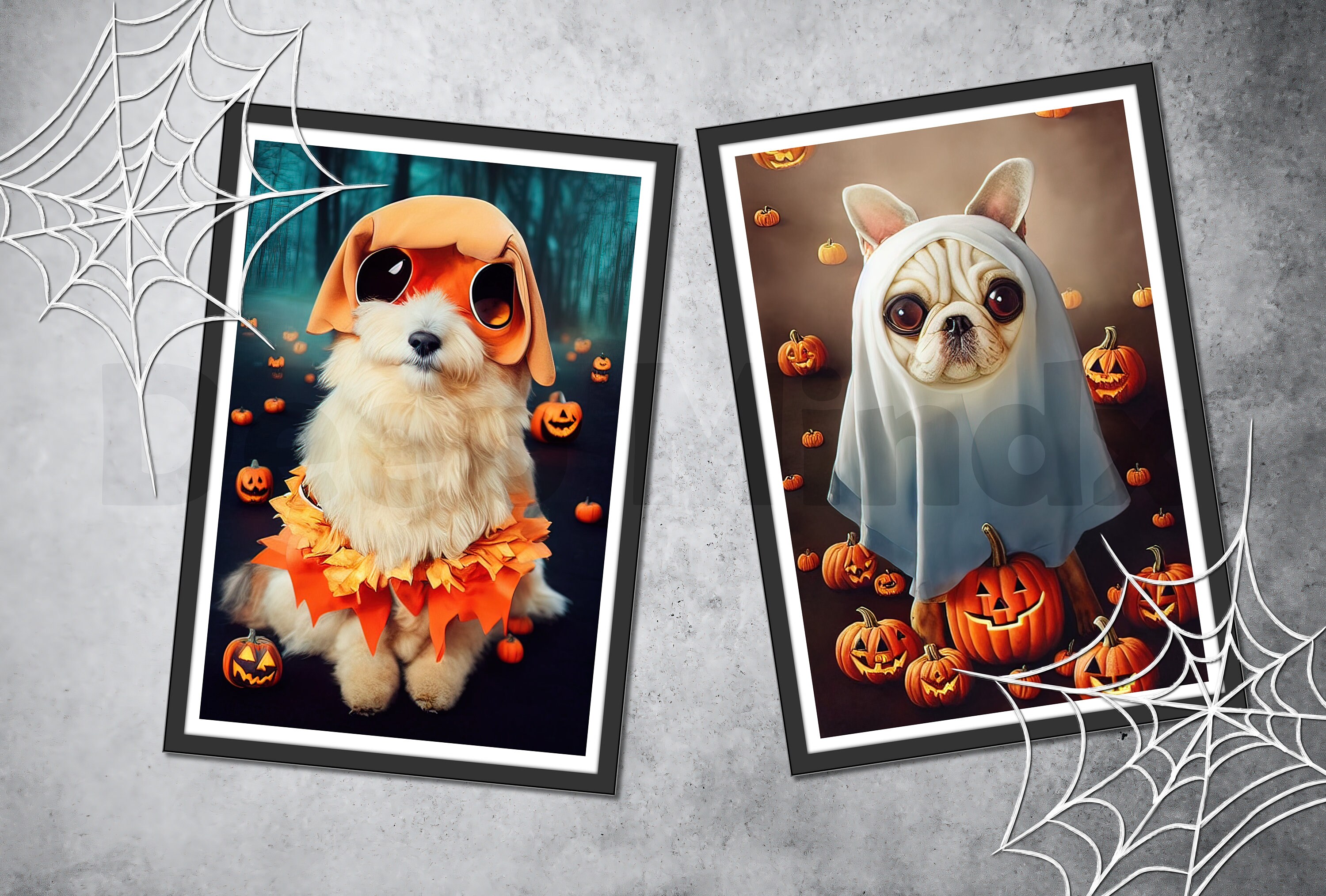 12 Cute Puppies on Halloween Costume Set Download Spooky - Etsy