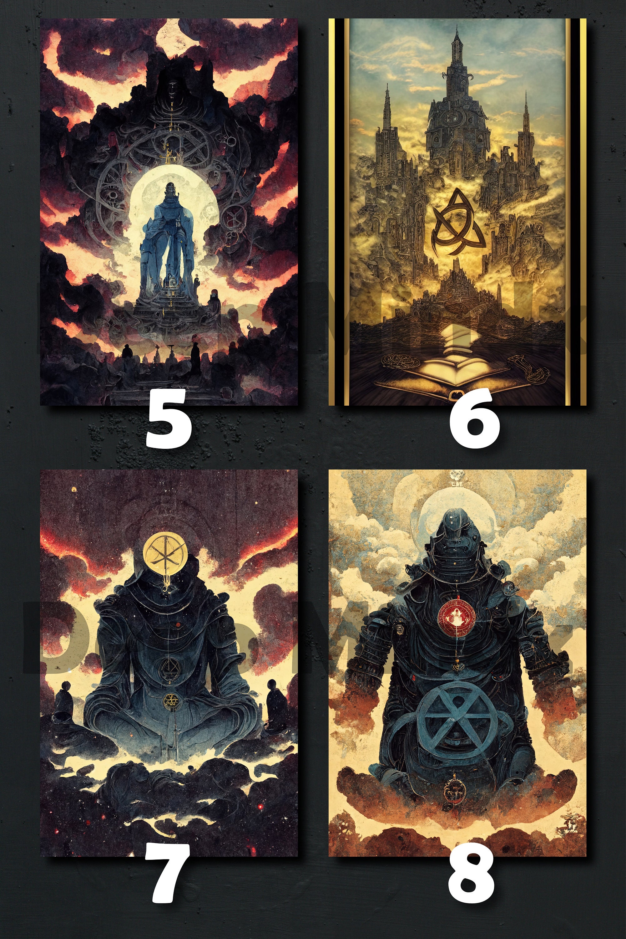 Full Metal Alchemist Tarot Cards Wall Art Prints, 20 FMA Designs ...