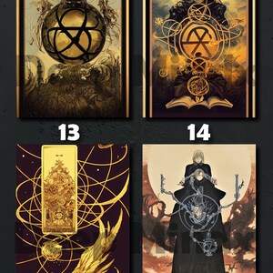 Full Metal Alchemist Tarot Cards Wall Art Prints, 20 FMA Designs ...