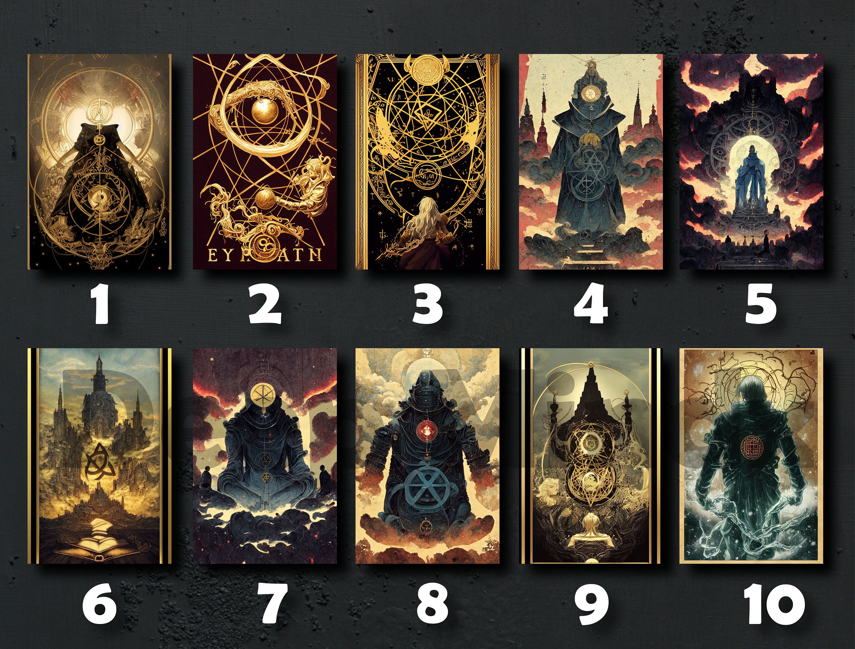 Full Metal Alchemist Tarot Cards Wall Art Prints 20 FMA - Etsy