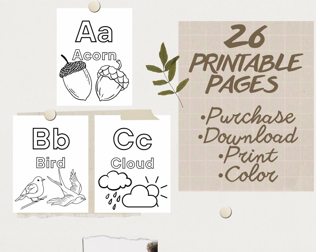 Learning the Alphabet / Printable ABC Coloring Pages - Etsy