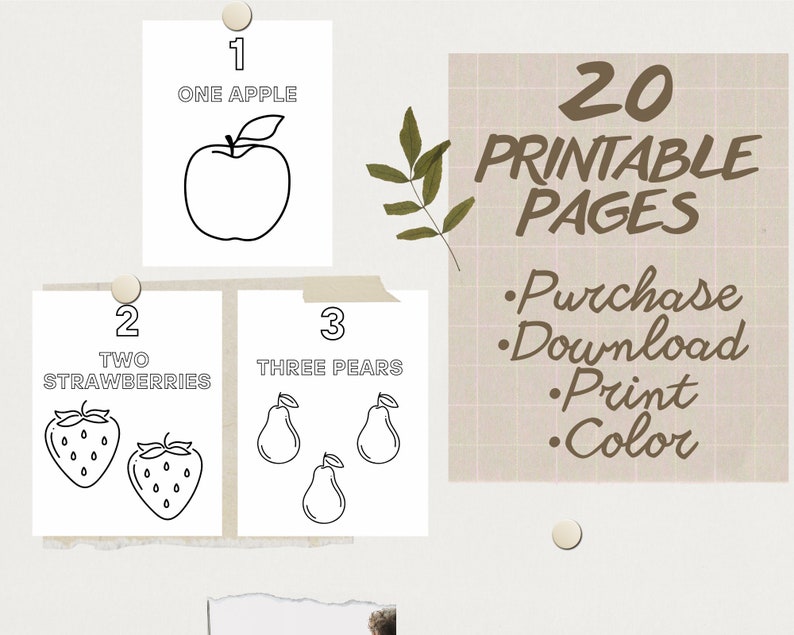 Aprendiendo a contar / Dibujos para colorear imprimibles - Etsy España