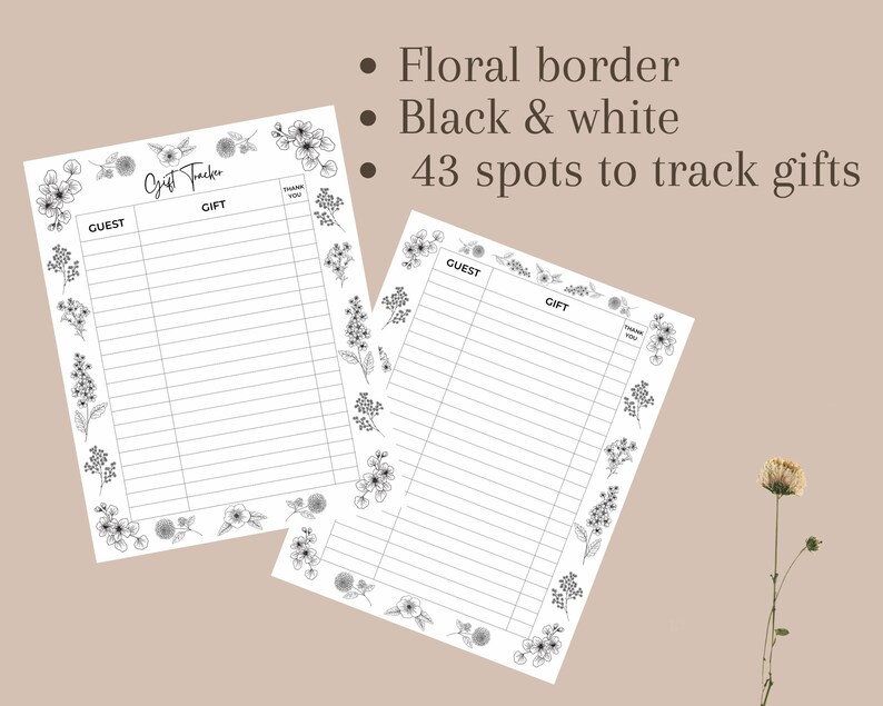 Printable Gift Tracker - Etsy