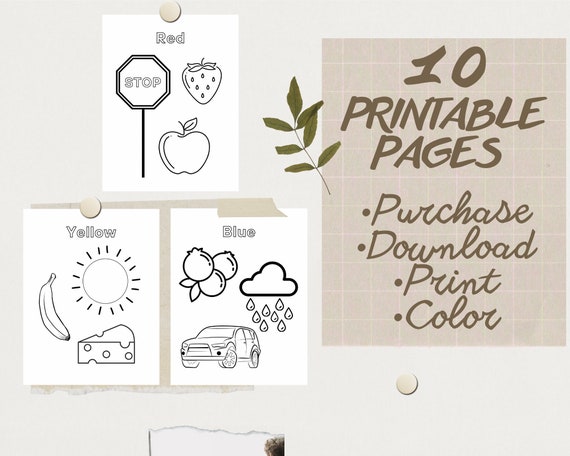 Learning Colors / Printable Coloring Pages - Etsy
