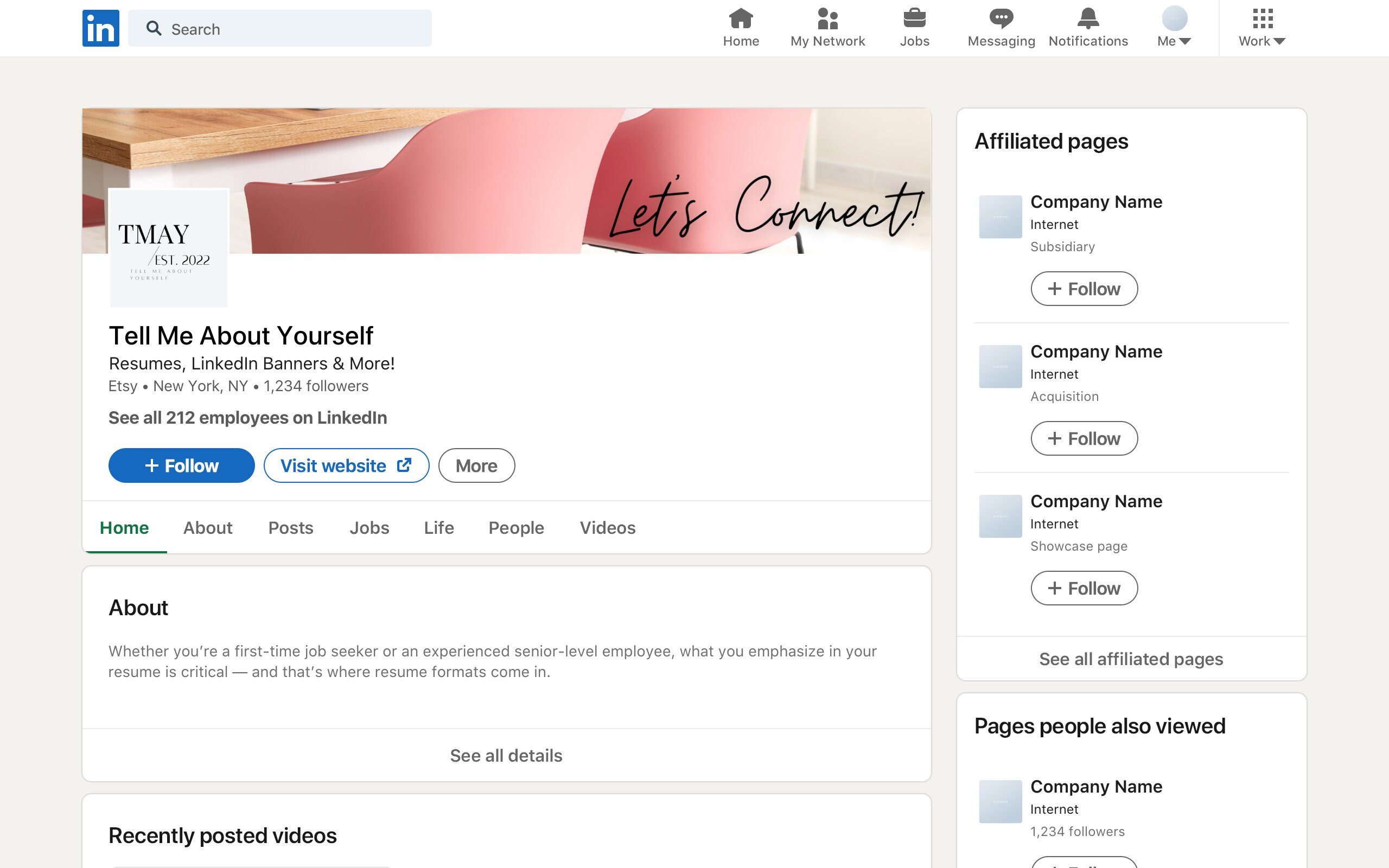 Linkedin Banner Instant Ready Office Let's Connect Office 1 - Etsy