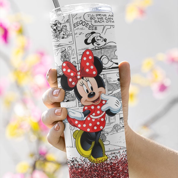 Minnie Mouse Glitter Tumbler - Etsy
