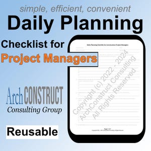 Printable Daily Checklist for Construction Project Managers - PDF ...