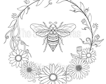 Daisy Coloring Page - Etsy