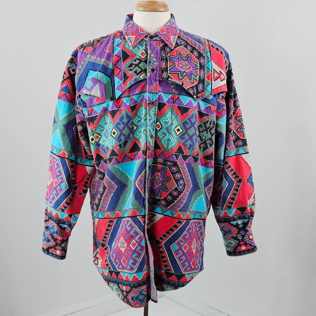 Roughrider by Circle T Vintage Western Shirt Southwestern - Etsy