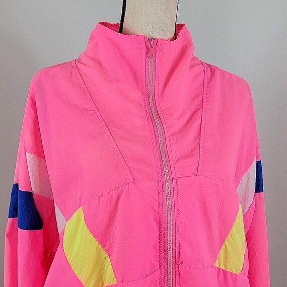 Gloria Vanderbilt Vintage Neon Pink Windbreaker Zip-U… - Gem
