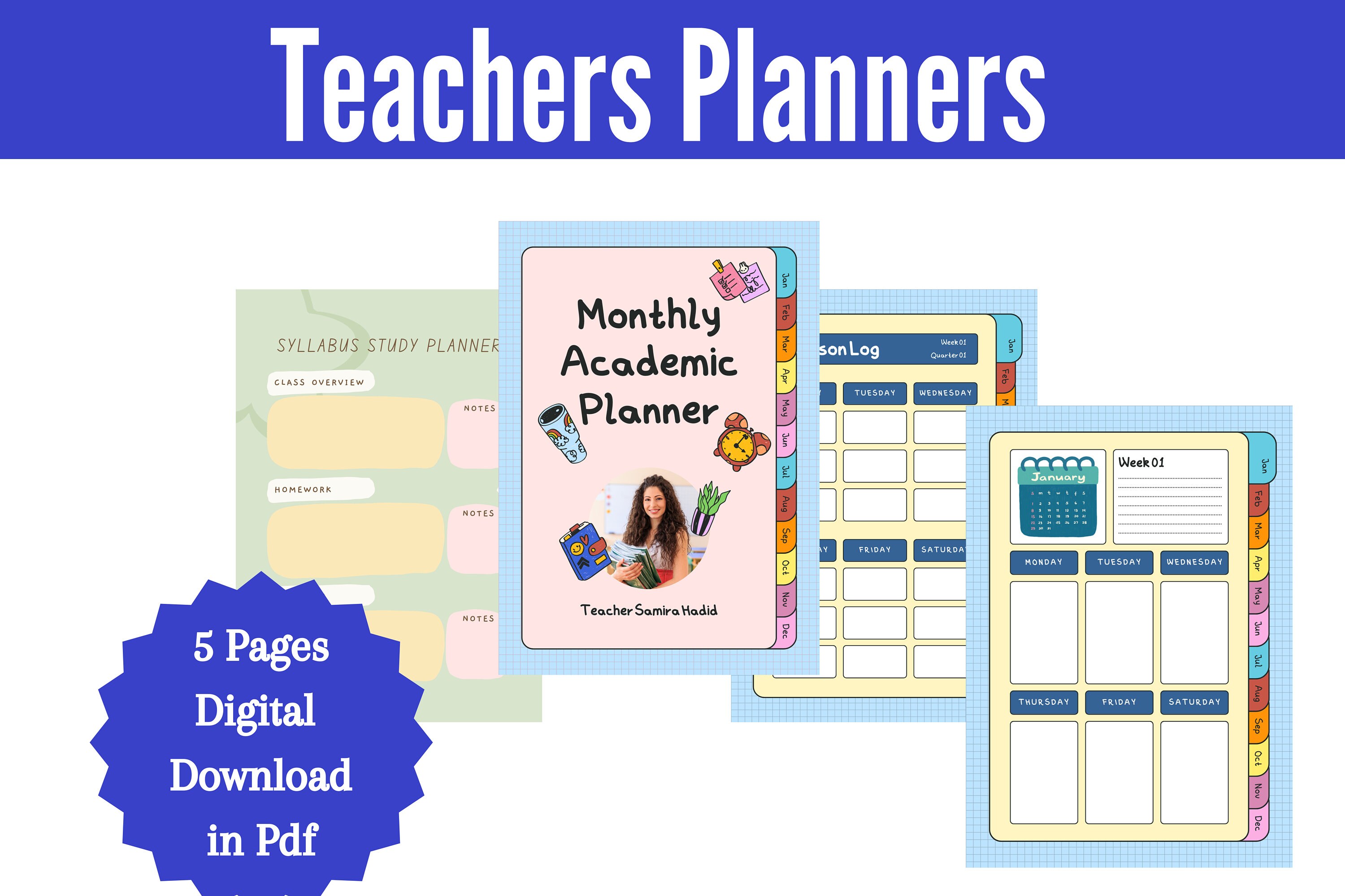 2023 Digital Teacher Planner - Lesson Planning & Academic Organizer for ...