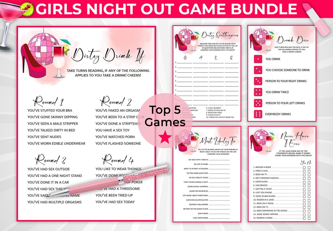 Girls Night Game Bundle | Top 5 Adult Party Games | Instant Download ...