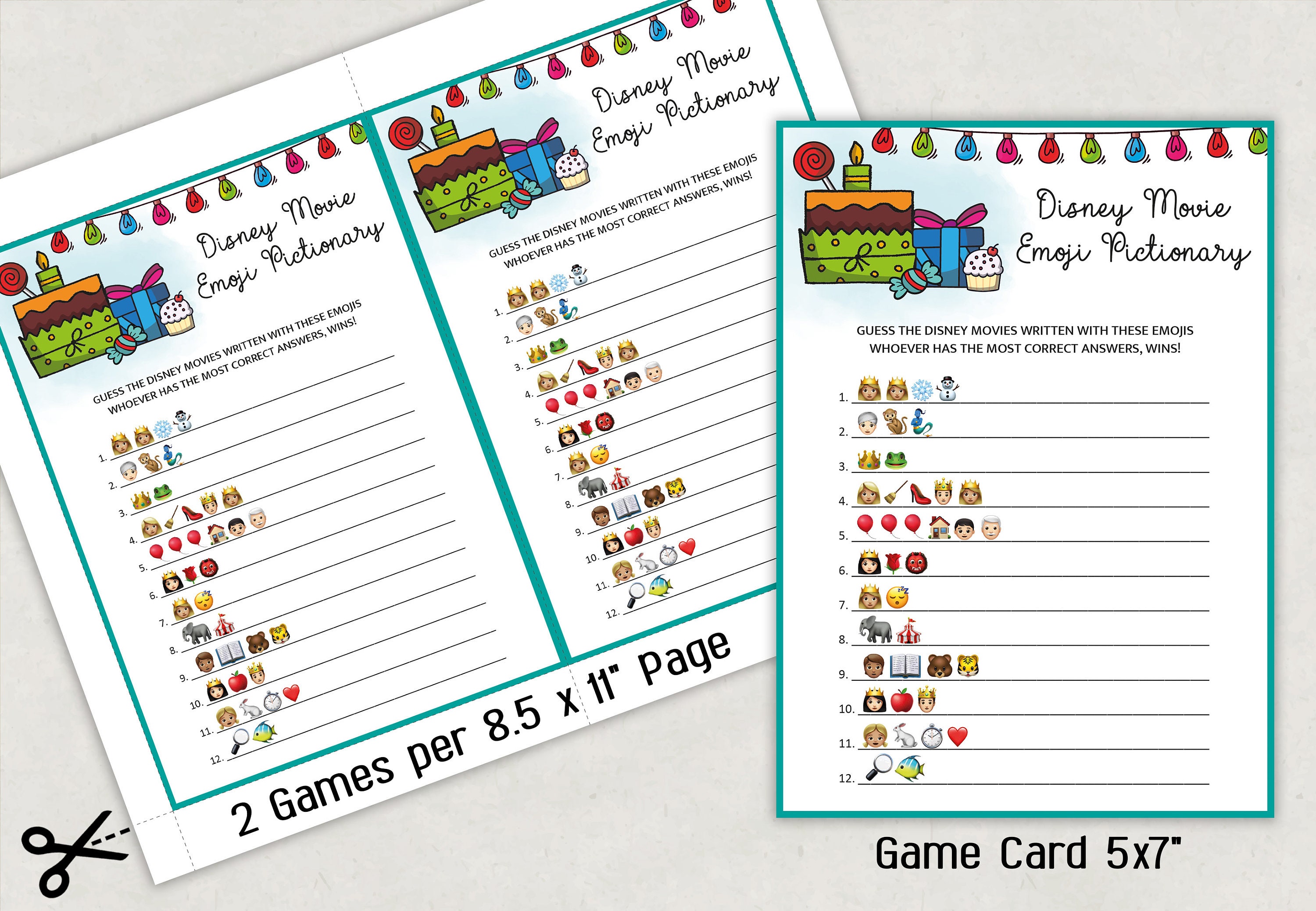 Kids Birthday Game Bundle Top 5 Birthday Party Games Disney, Scavenger ...