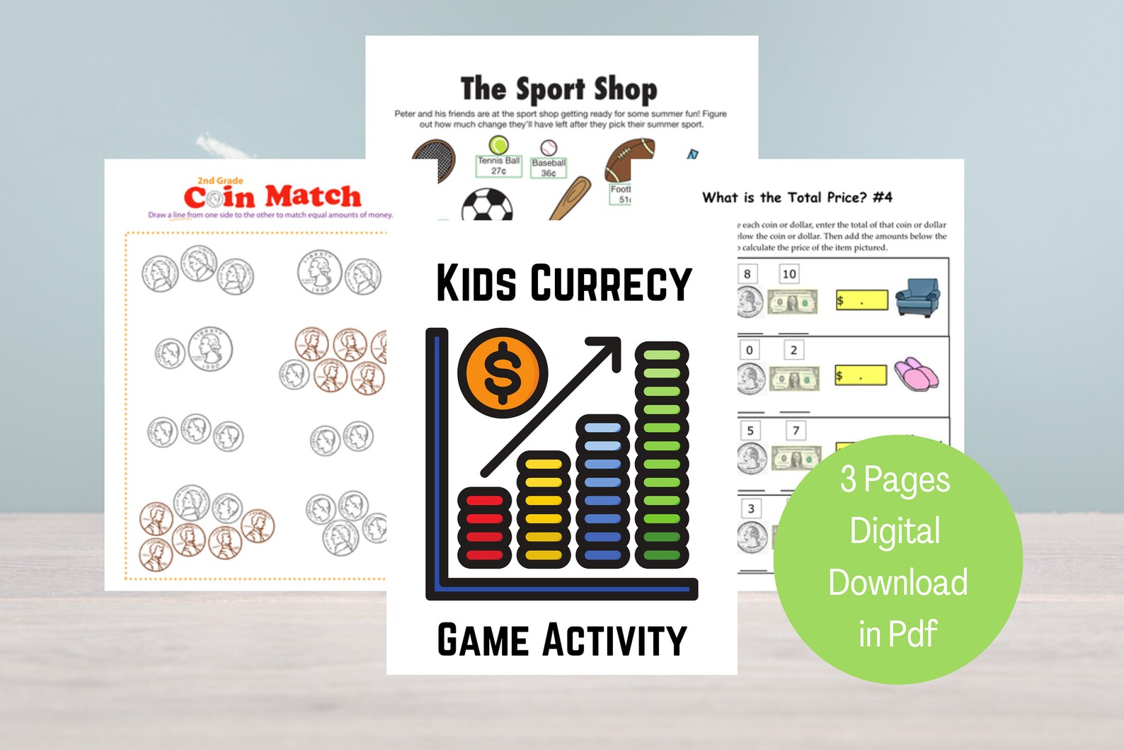 Kids Printables Math Activity - Fun US Coins & Currency Math Activity ...