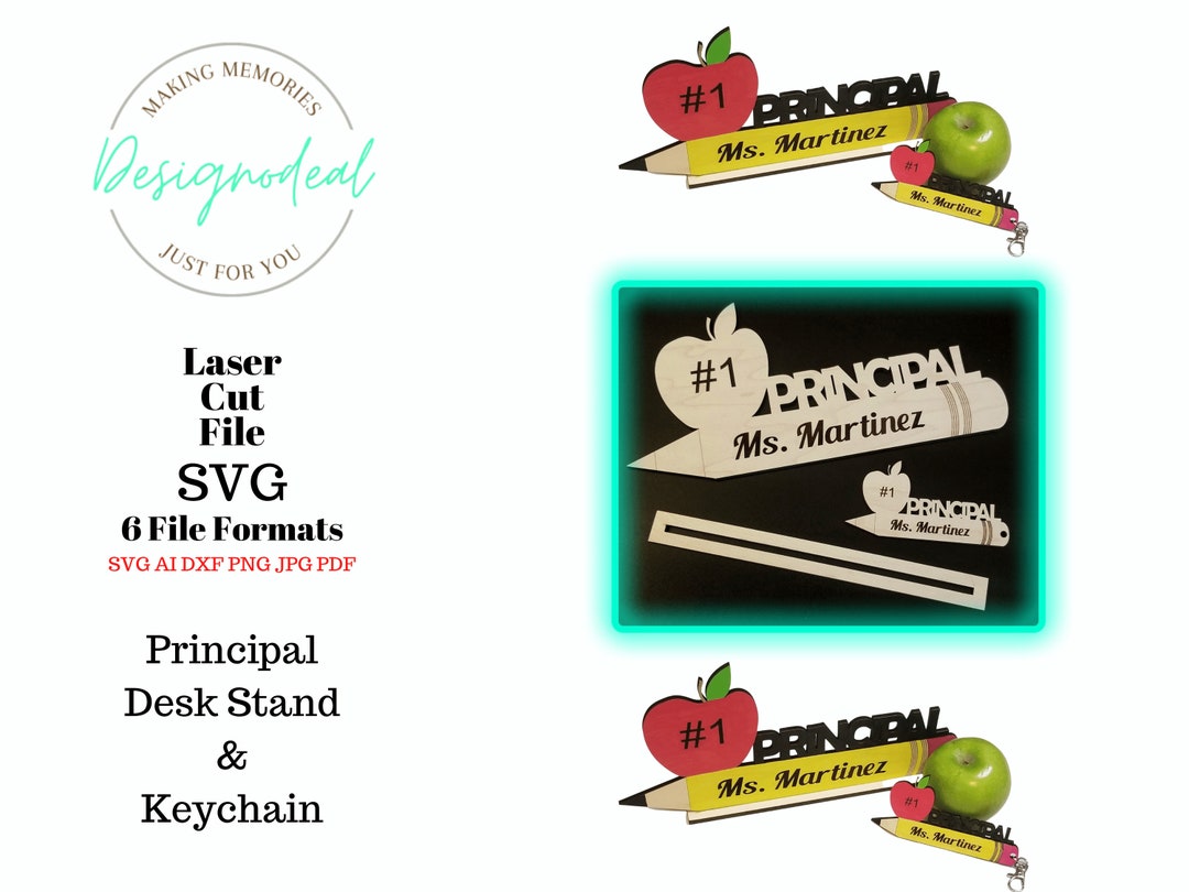 School Principal Sign SVG Digital Files - Personalized Pencil - Apple ...