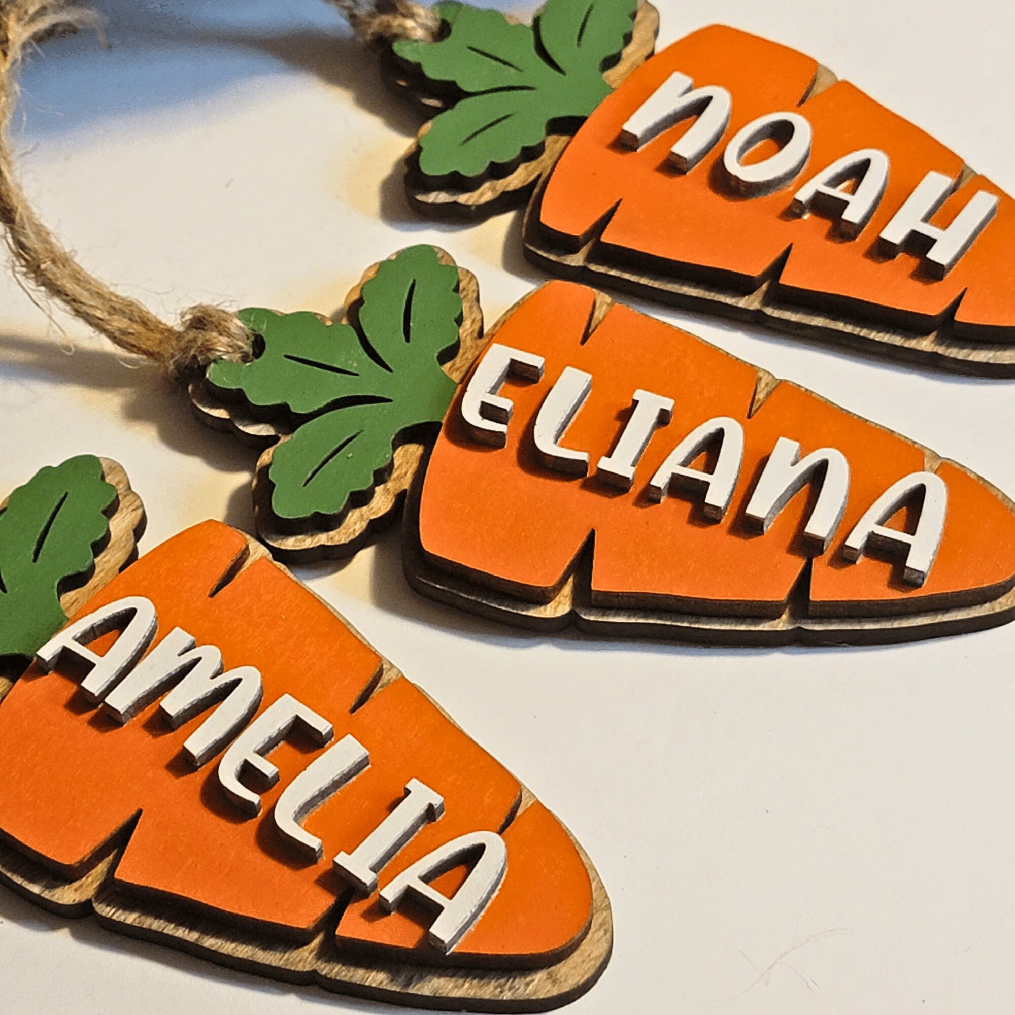 Easter Basket Name Tag Digital Files - Carrot Shaped Tags - Laser Files ...