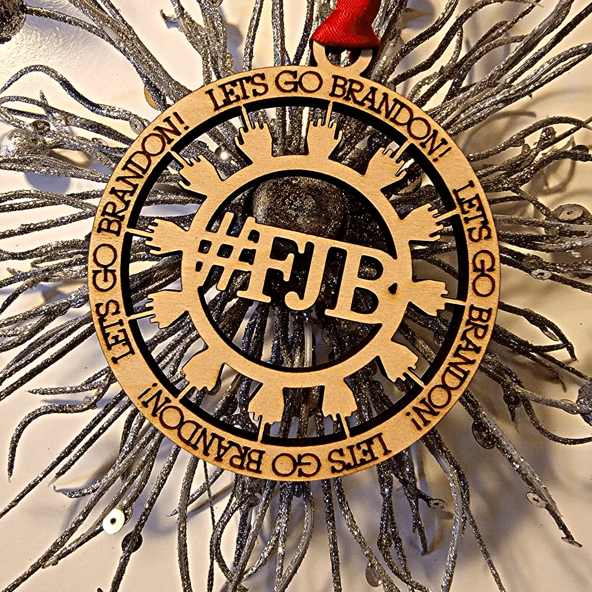 Middle Finger Let's Go Brandon Christmas Ornament Laser Digital ...
