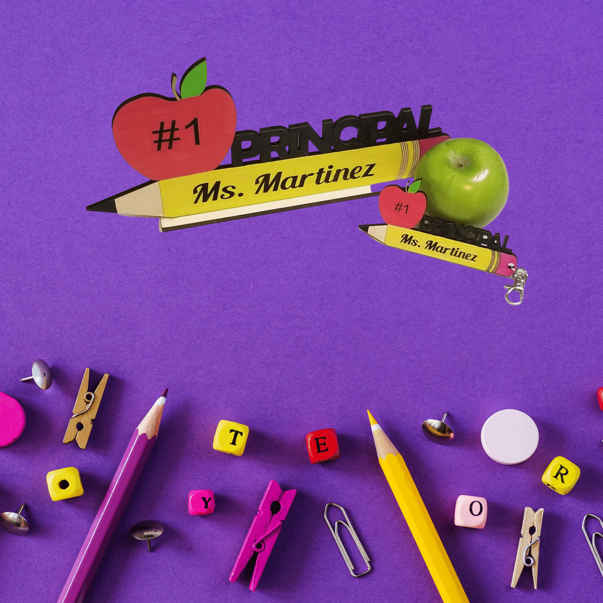 School Principal Sign SVG Digital Files - Personalized Pencil - Apple ...