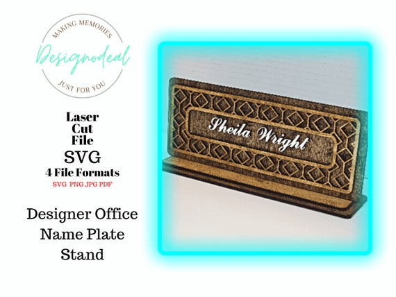 Office Name Plate Stand SVG Digital Files Recognition Laser - Etsy Canada