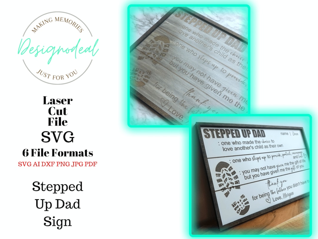 Stepped up Dad SVG - Step Dad SVG - Fathers Day SVG - Bonus Dad Digital ...
