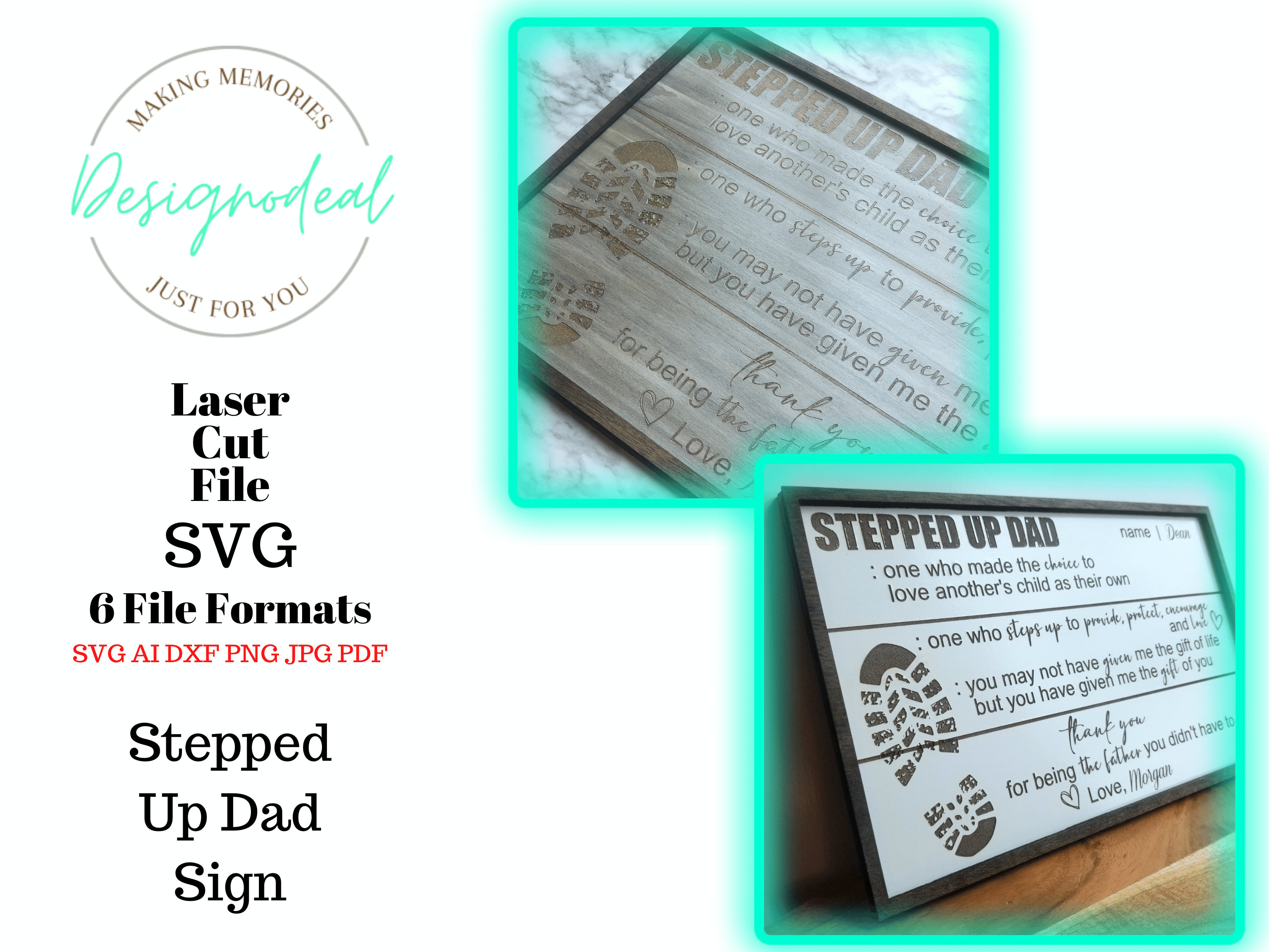 Stepped up Dad SVG - Step Dad SVG - Fathers Day SVG - Bonus Dad Digital ...
