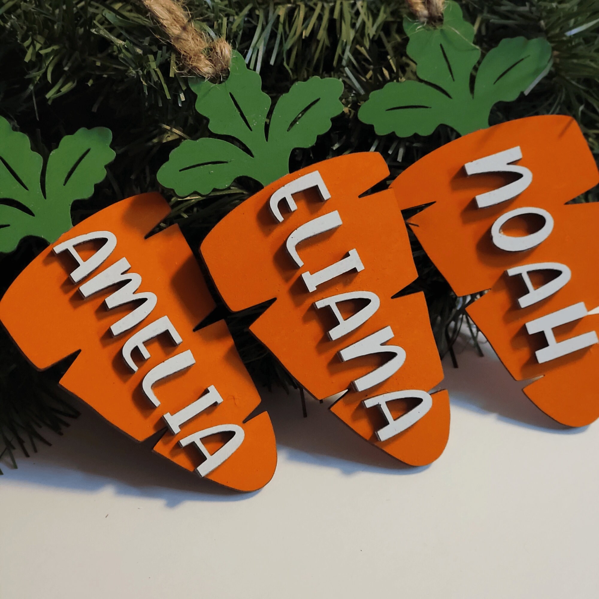 Easter Basket Name Tag Digital Files - Carrot Shaped Tags - Laser Files ...