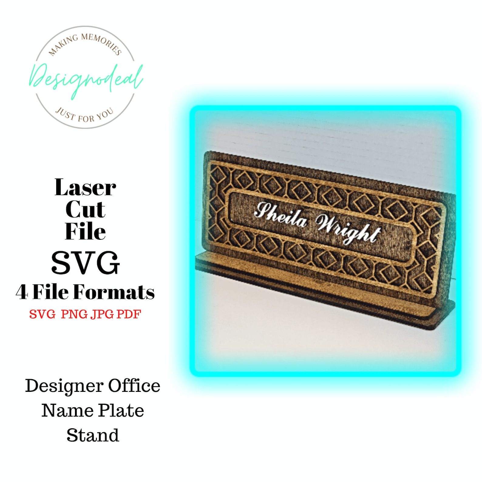 Office Name Plate Stand SVG Digital Files - Recognition Laser Files ...