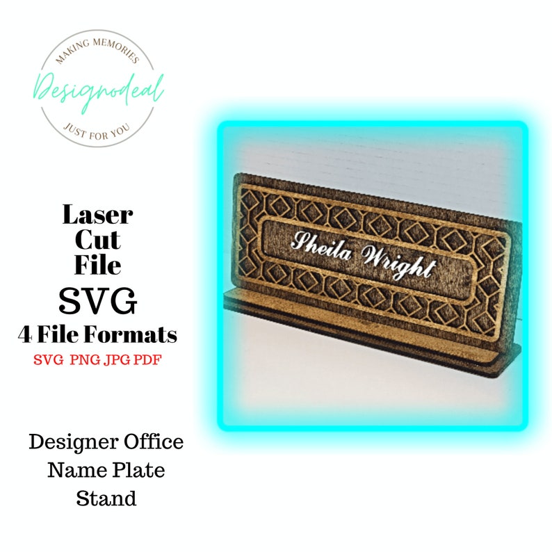 Office Name Plate Stand SVG Digital Files - Recognition Laser Files ...