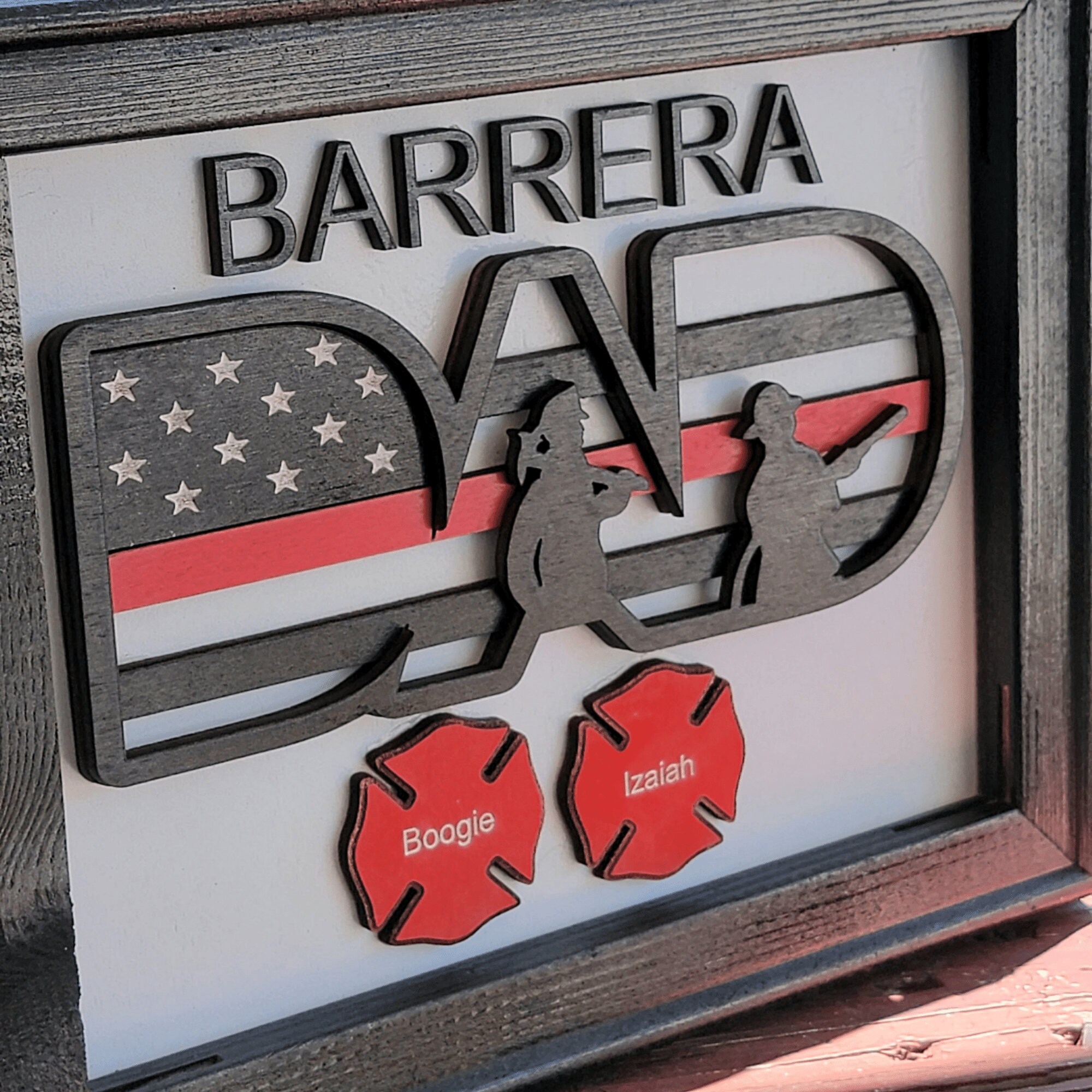 Fireman Dad Sign Laser Files - Red Line Sign SVG - First Responder ...