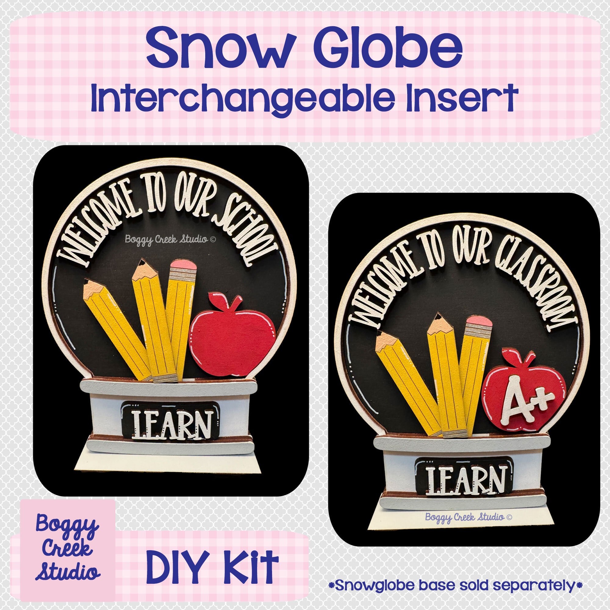 Unfinished School Snow Globe Insert: DIY Classroom Decor - Etsy