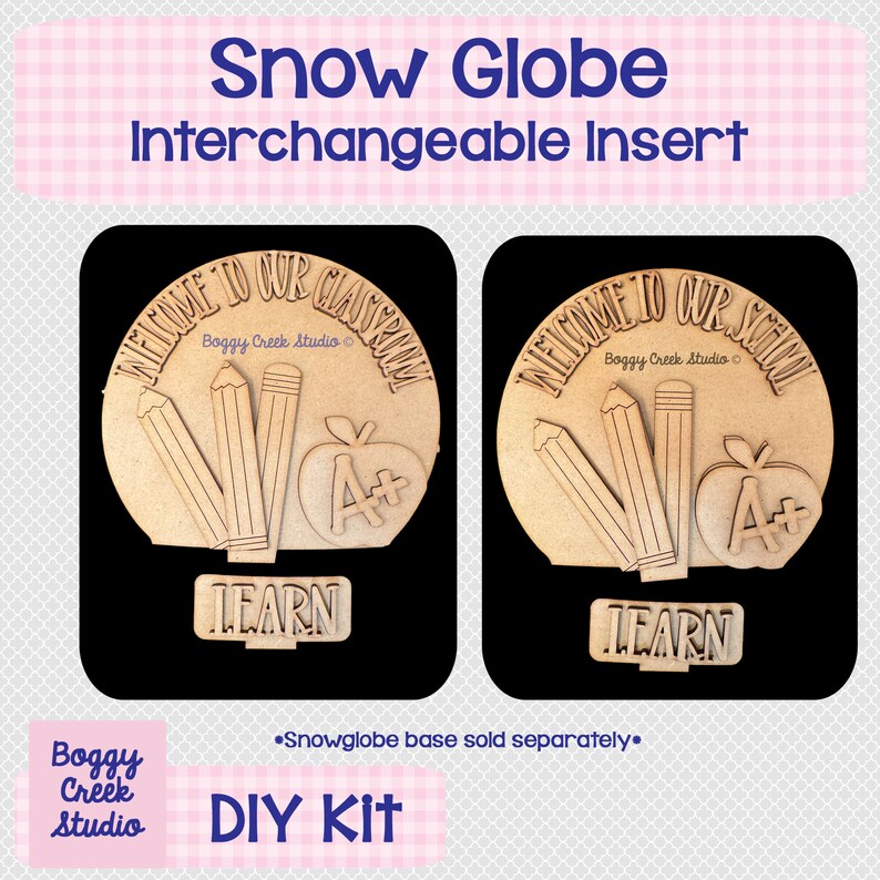 Unfinished School Snow Globe Insert: DIY Classroom Decor - Etsy
