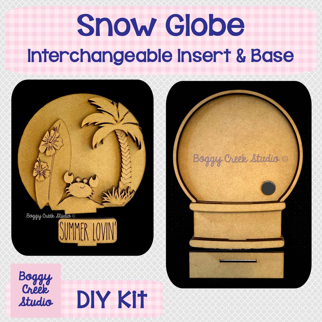 Summer Lovin' Snow Globe Insert and Base: Unfinished DIY Tiered Tray ...