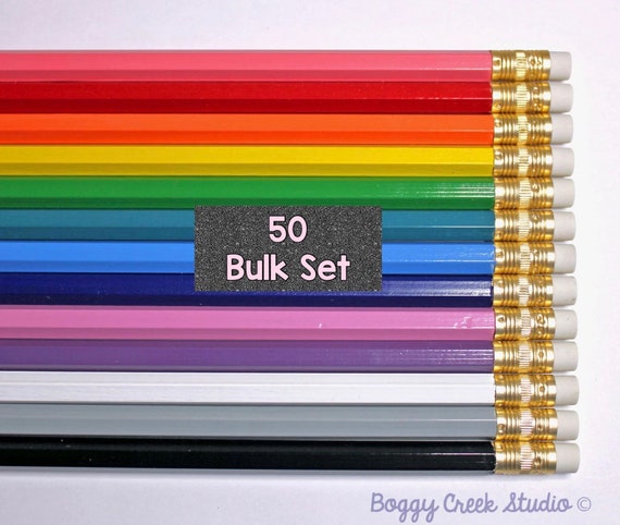 50 Personalized Pencils Choice of Colors Back to School - Etsy