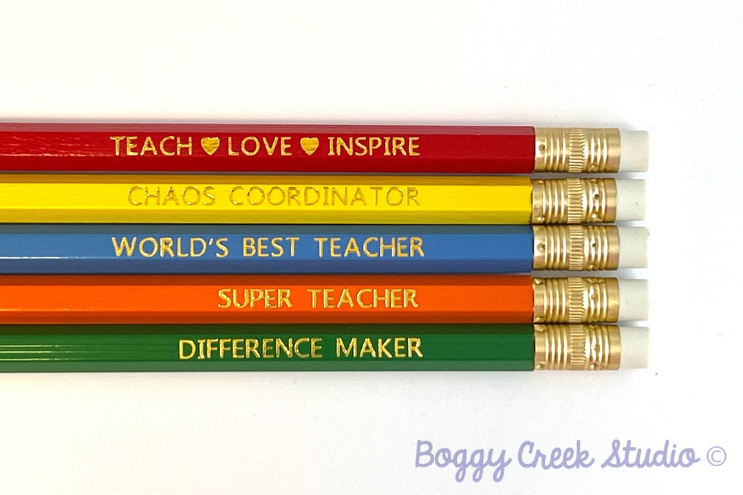 Teacher ~ Set of 5 Pencils ~ Teacher Appreciation Gift! Back to School ...