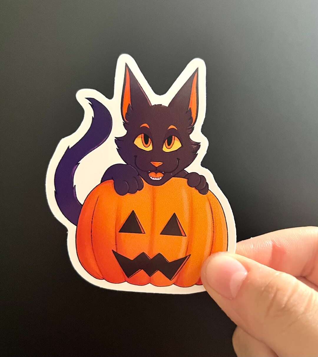 Halloween 3x3 Cat Sticker Halloween Cat Laptop Decal - Etsy