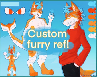 Reference Sheet Furry / Anthro / Fursona/ Custom Character Illustration ...
