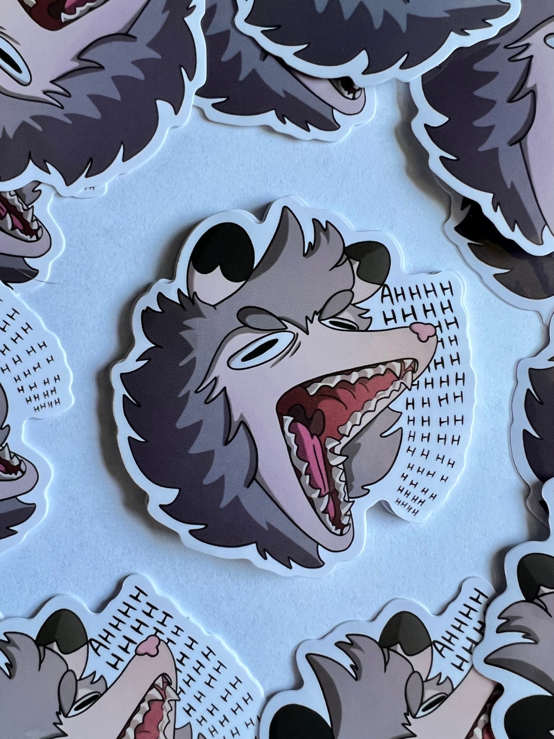 Vinyl Waterproof 3 Sticker Screaming Opossum Funny Animal Laptop Decal ...