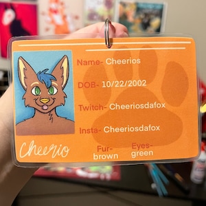 Custom ID Furry Badge for Conventions Physical Badge of Your Fursona ...