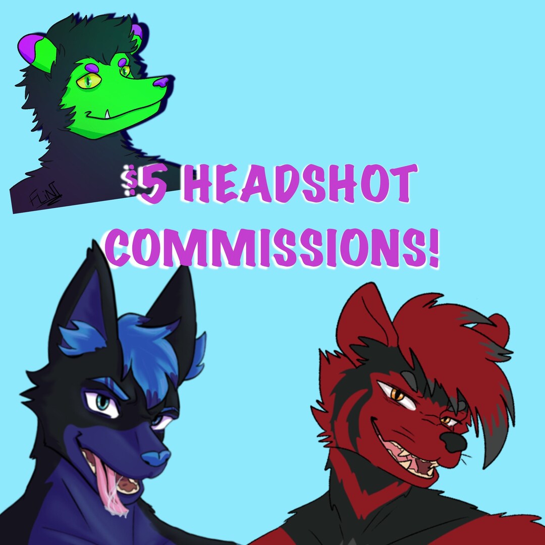 5 Dollar Furry Headshot Commissions Perfect for Badges - Etsy