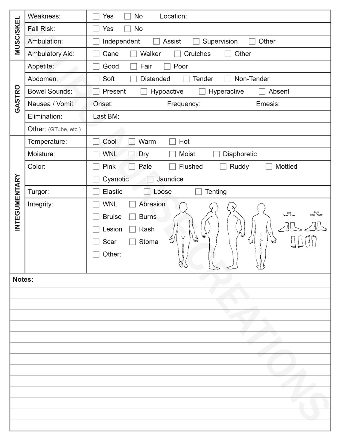 Home Health/hospice Admission Sheet - Etsy