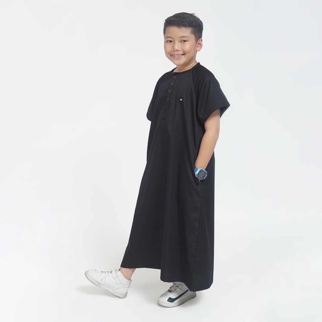 MUSA Black Kids Thobe | Boy's Arabian Thobe | Boy's Umrah Thobe - Etsy