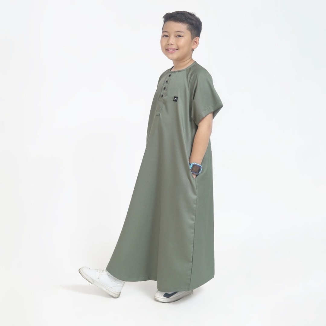 MUSA Sage Green Kids Thobe | Boy's Arabian Thobe | Boy's Umrah Thobe - Etsy