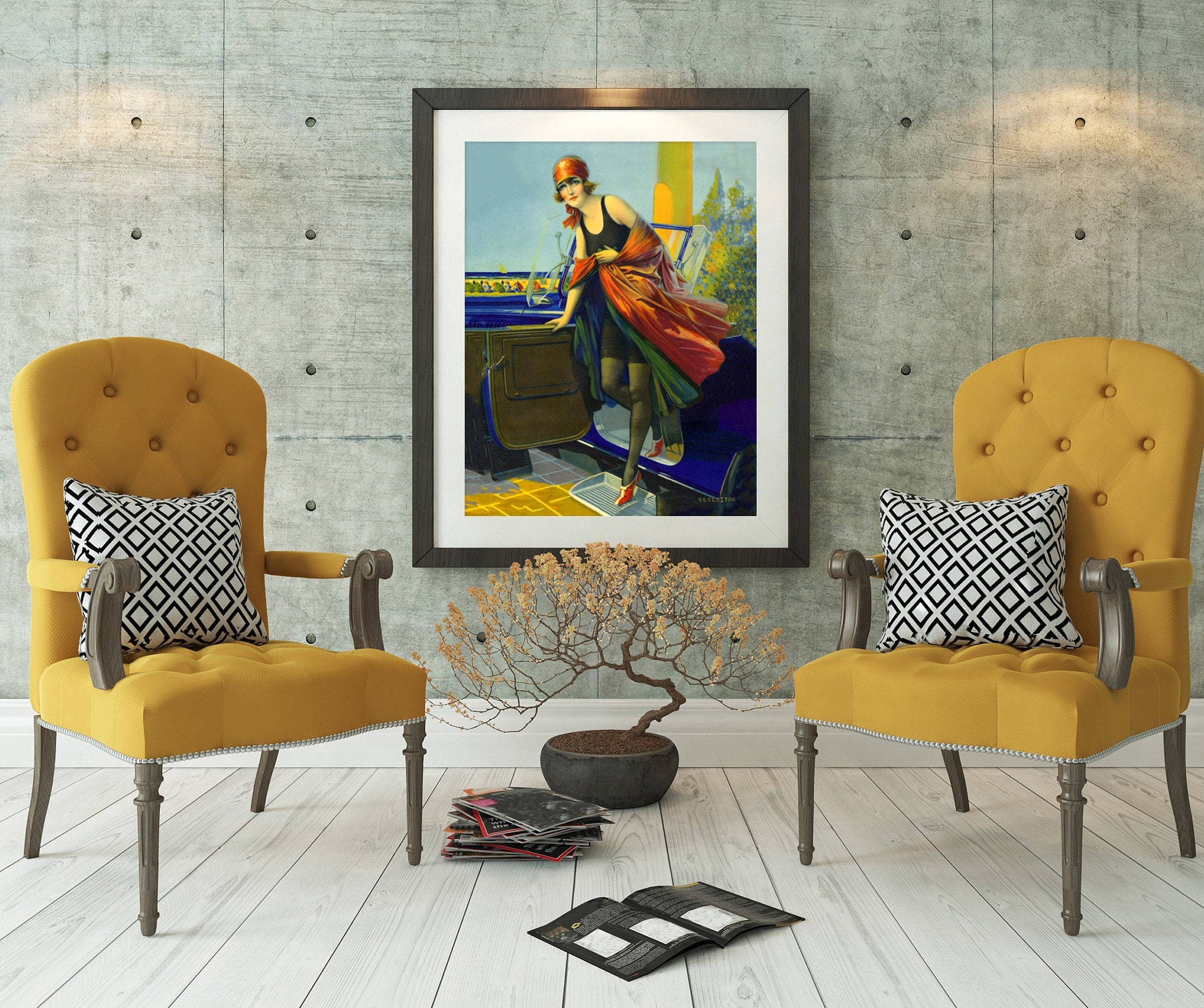 Greetings Art Deco Poster Edward Mason Eggleston Calendar - Etsy