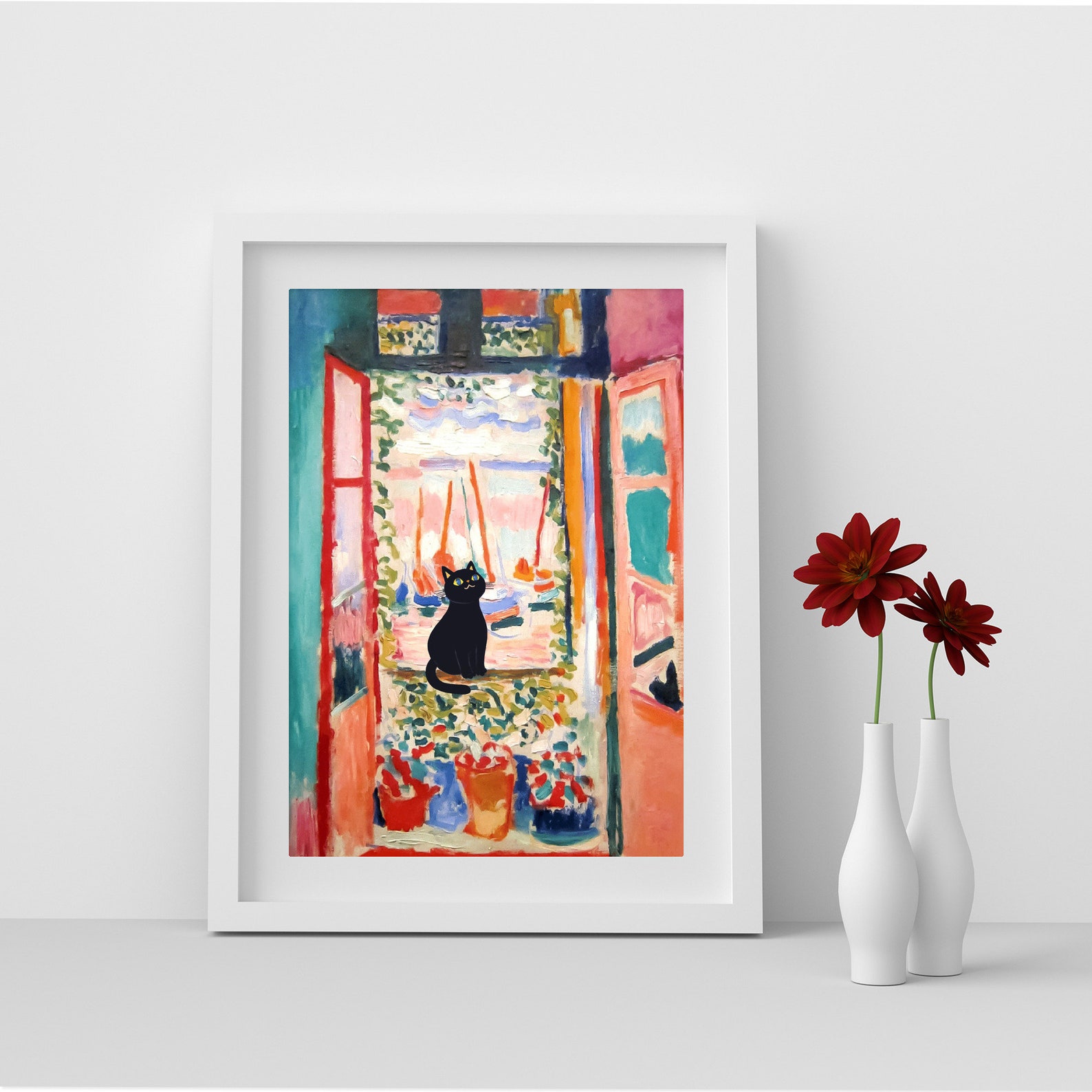 Matisse Cat Print: the Open Window, Black Cat Art (digital Download) - Etsy