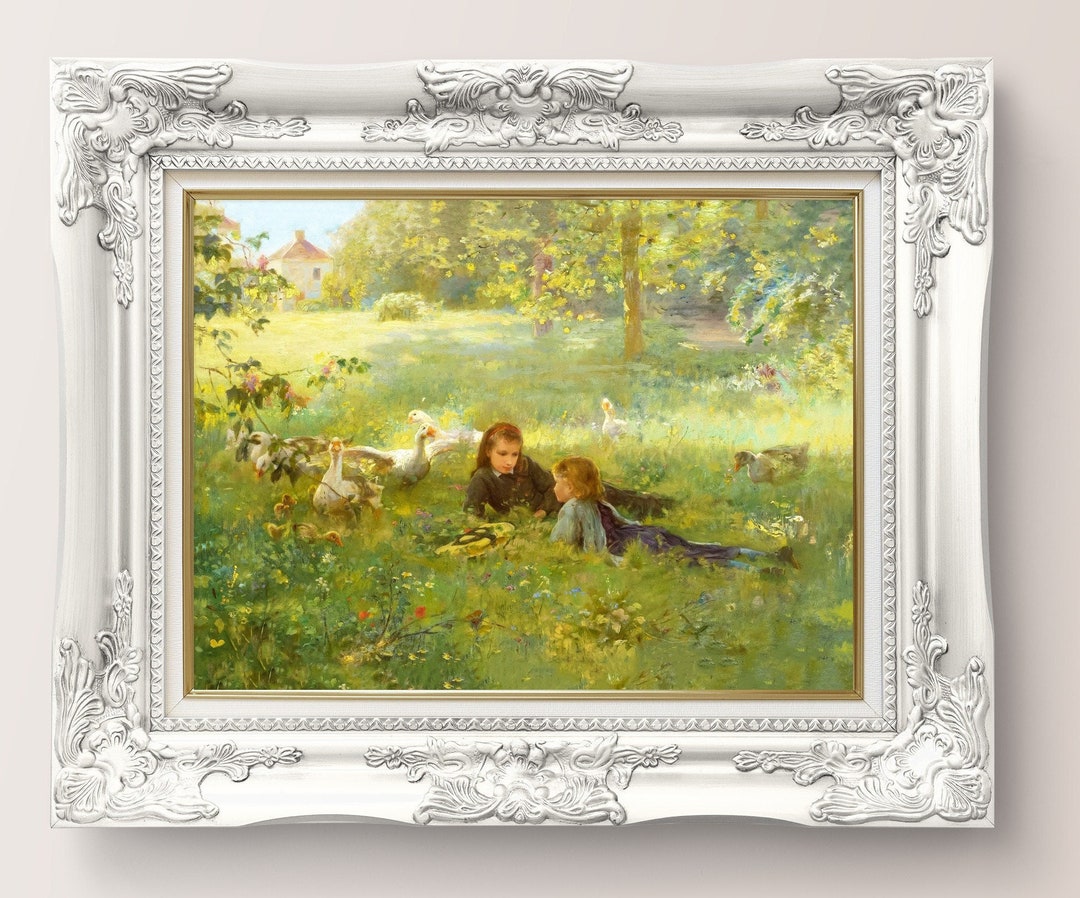 Dreamy Country Landscape, Vintage Country Scenes Print, Soft Natural ...