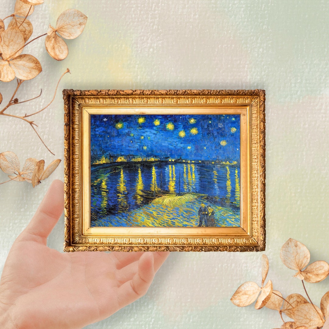 Mini "starry Night Over the Rhone" Print: Van Gogh Oil Painting ...